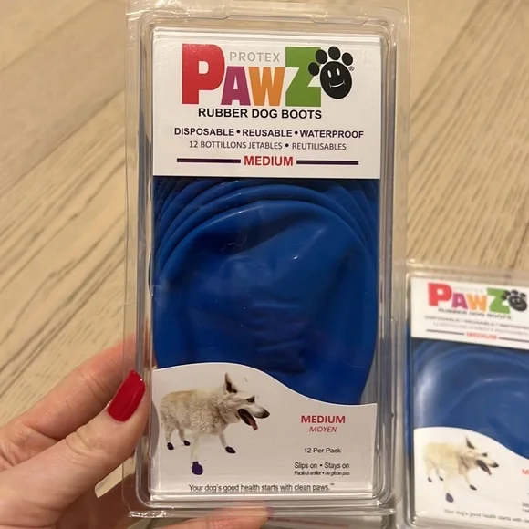 NWT Pawz Rubber Dog Boots 3 Pack